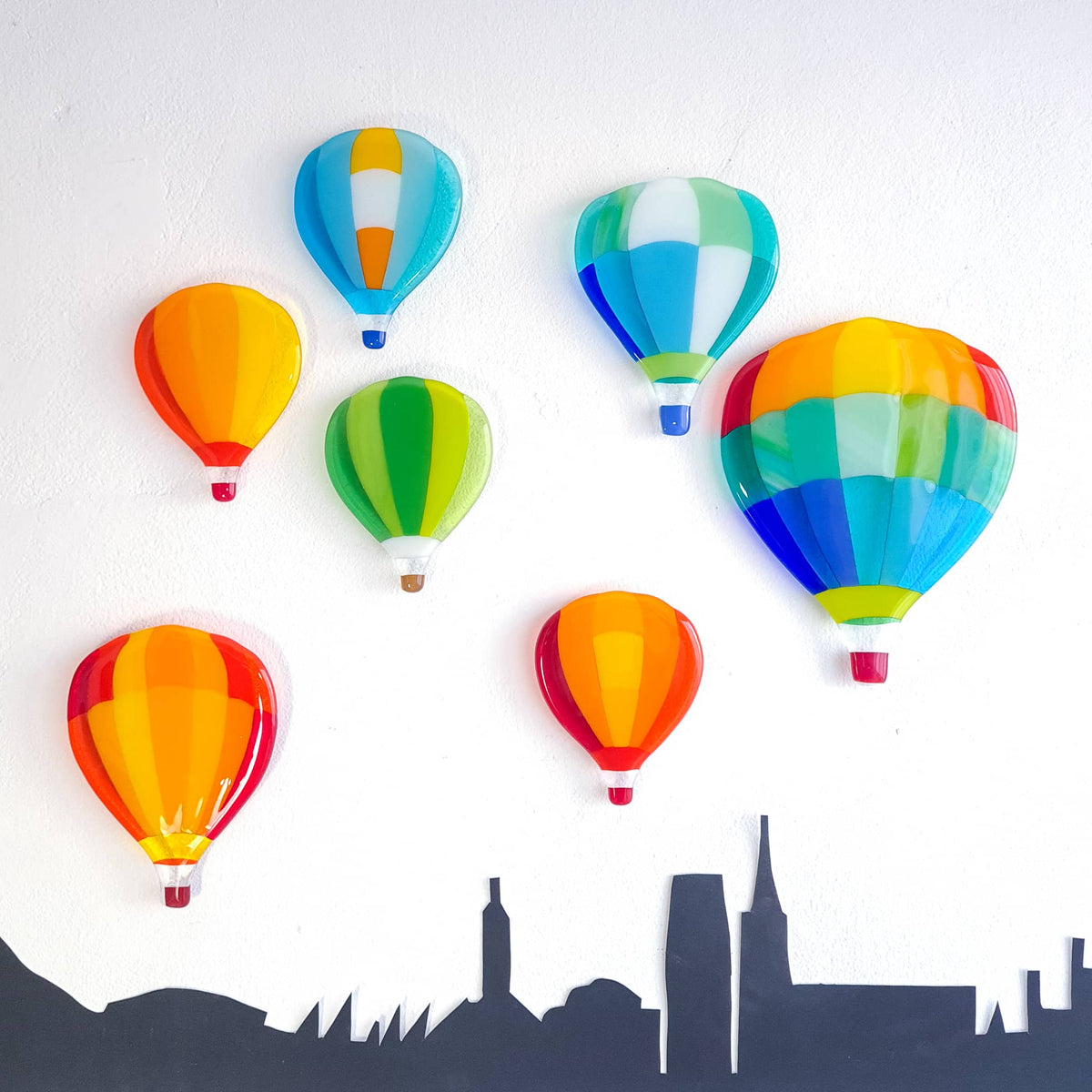 Fused glass Hot Air Balloons – Glass Art by Linda
