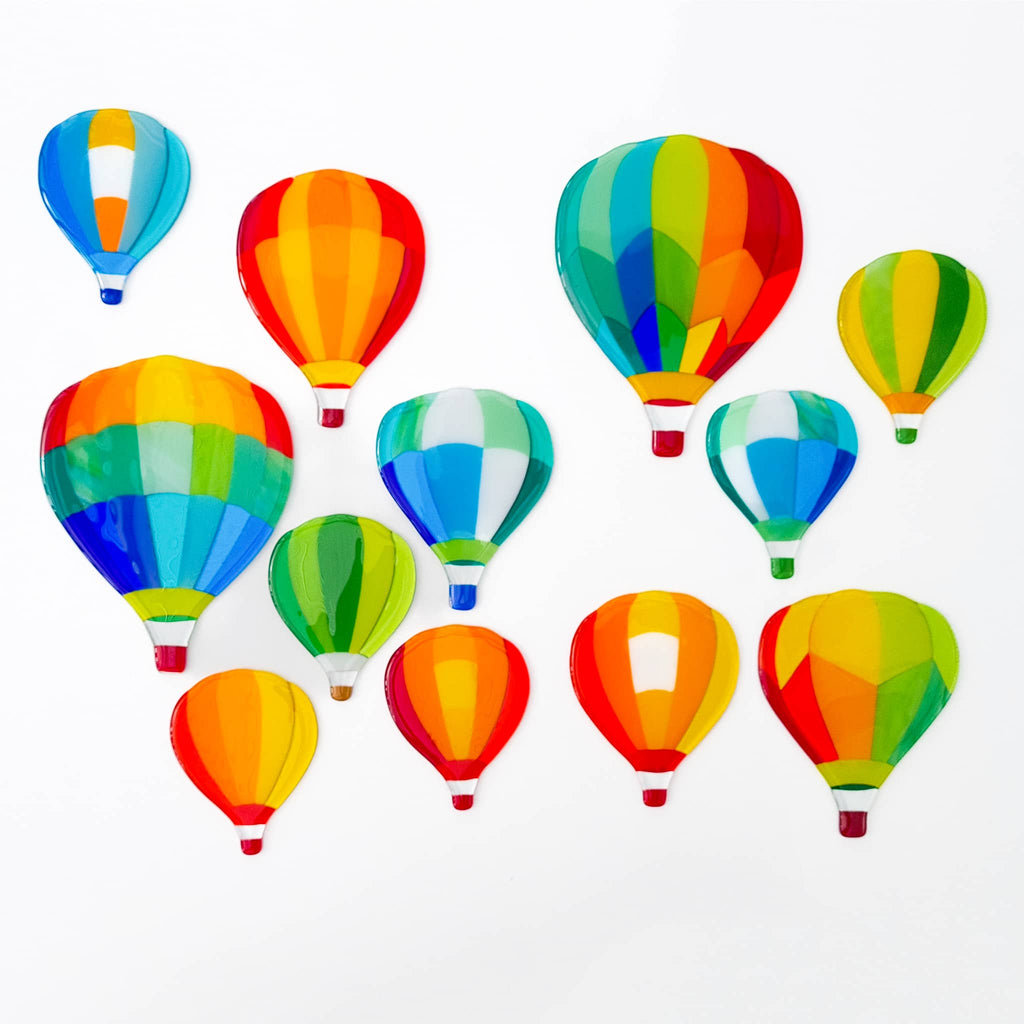 Single Hot Air Balloon Glass Wall Art Glass Art By Linda